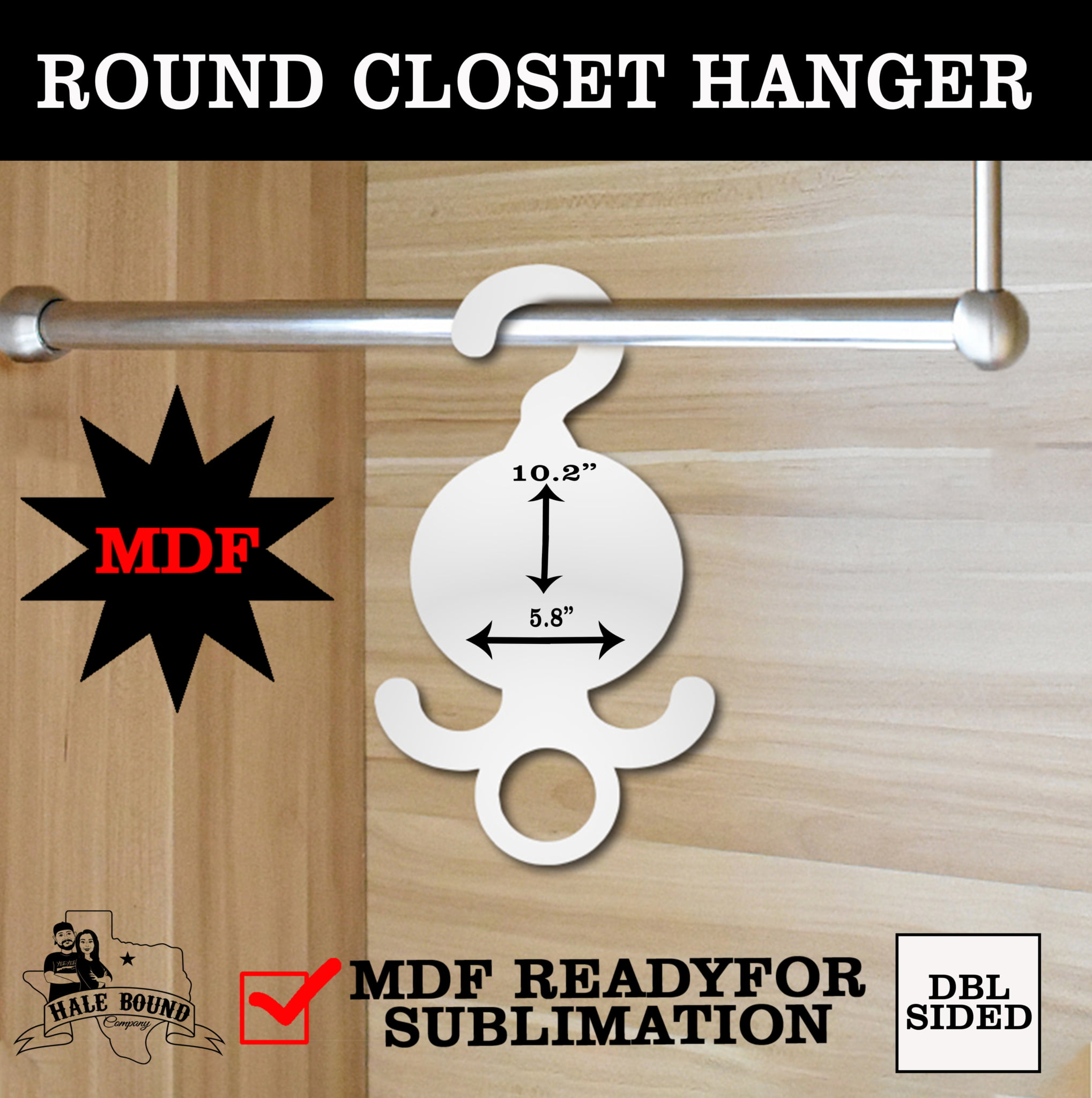 DISC-MDF ROUND CLOSET HANGER