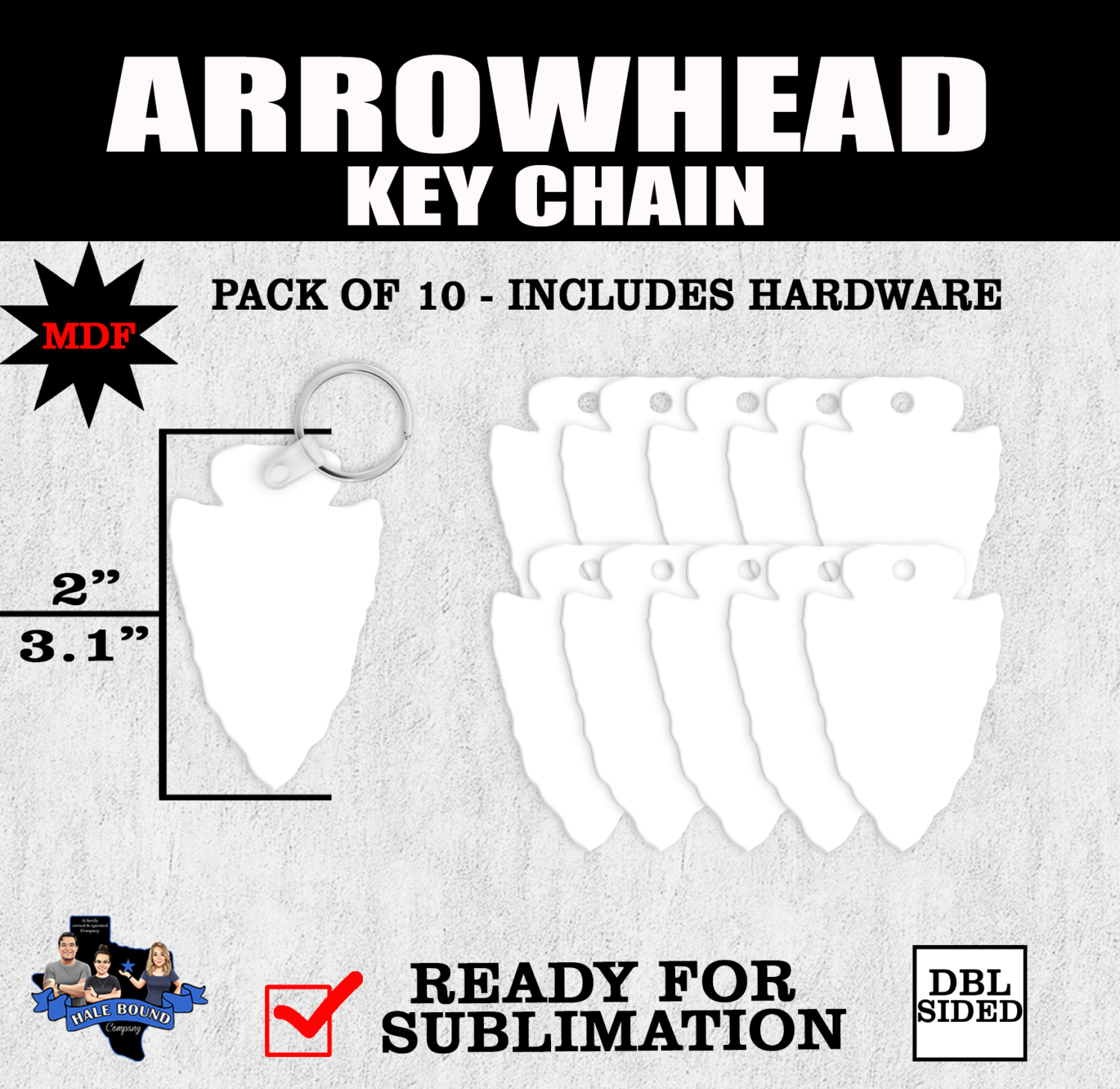 ARROWHEAD MDF KEY CHAINS