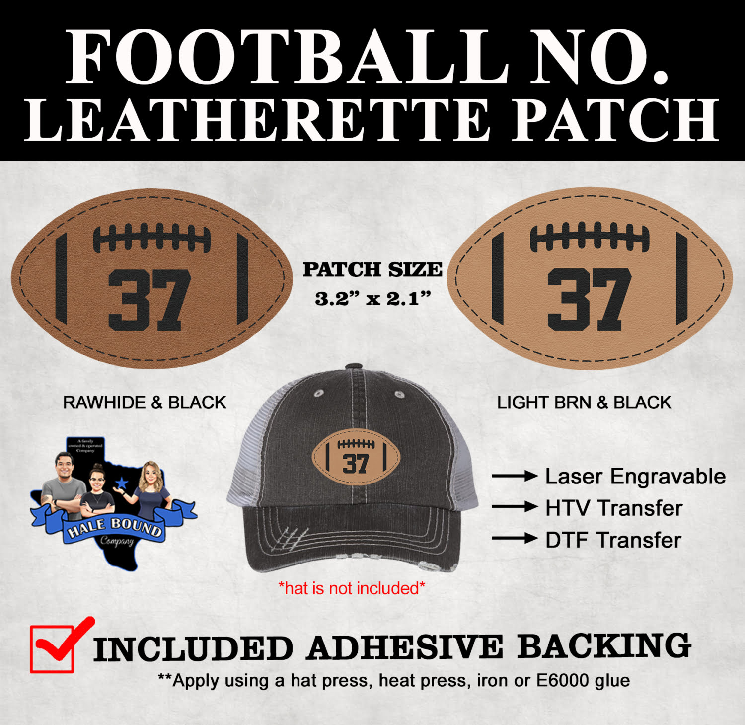 Hale Bound Company - FOOTBALL NO LEATHERETTE PATCH