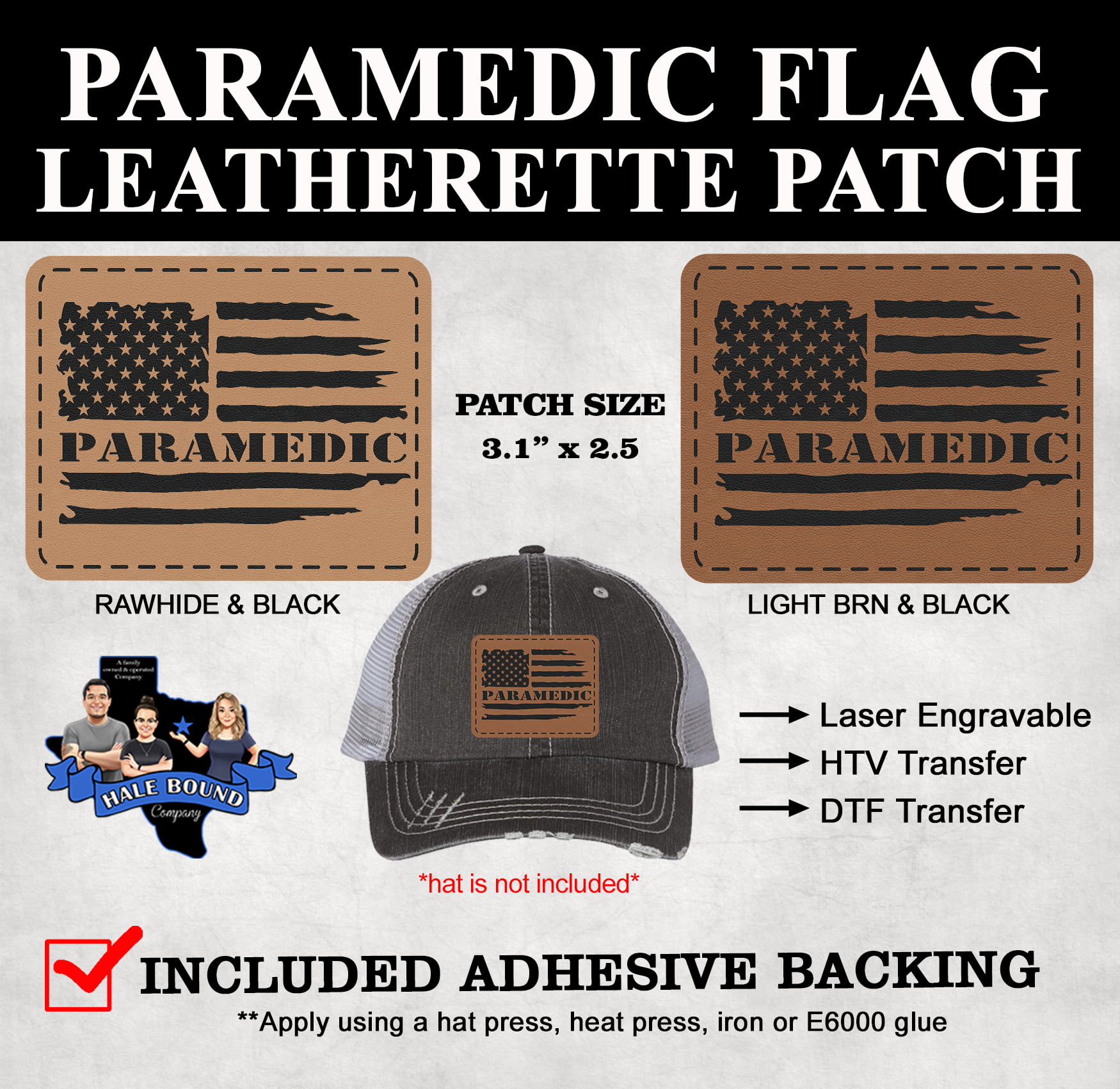 Hale Bound Company - PARAMEDIC FLAG LEATHERETTE PATCH