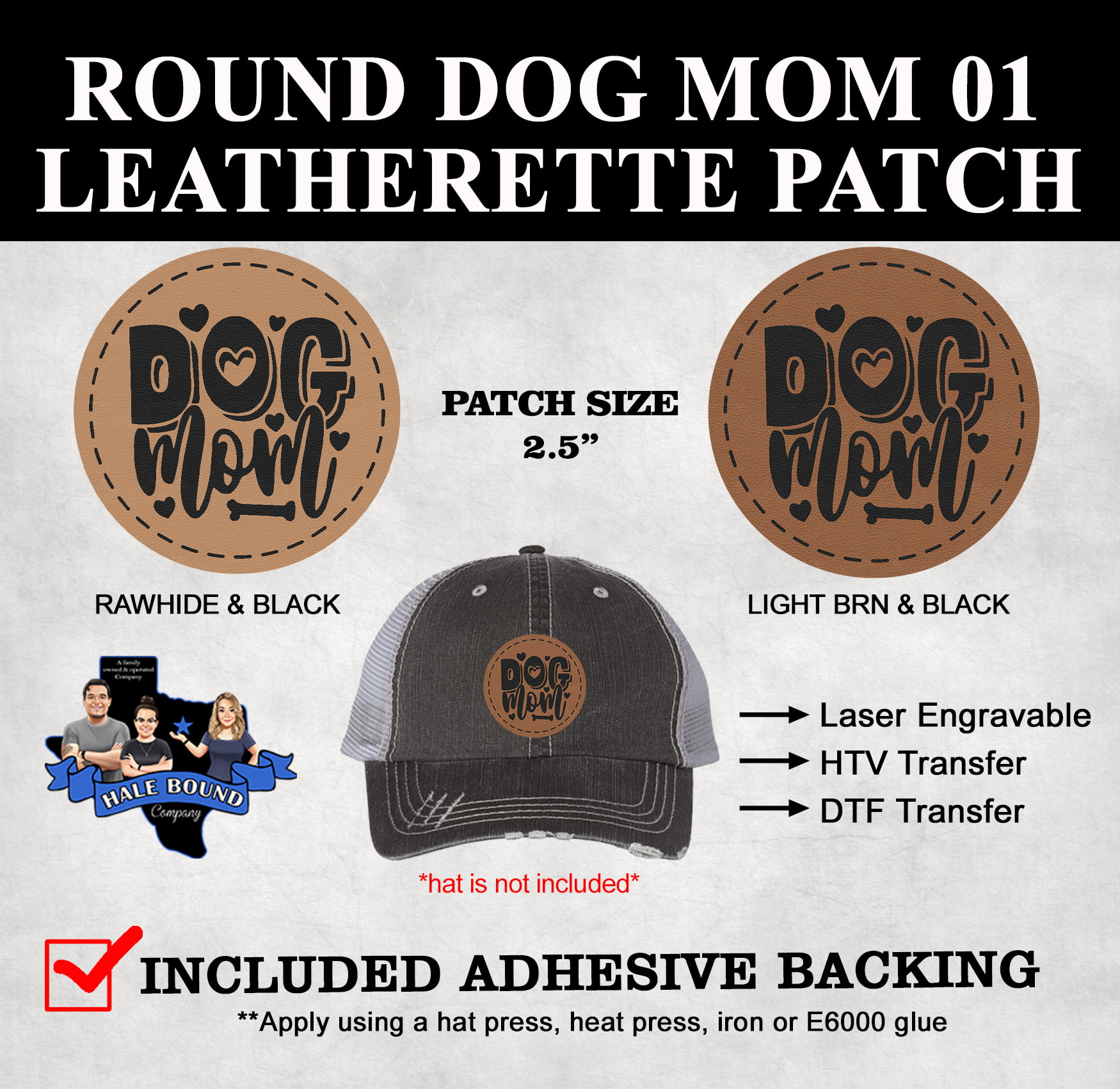 Hale Bound Company - ROUND DOG MOM 01 LEATHERETTE PATCH