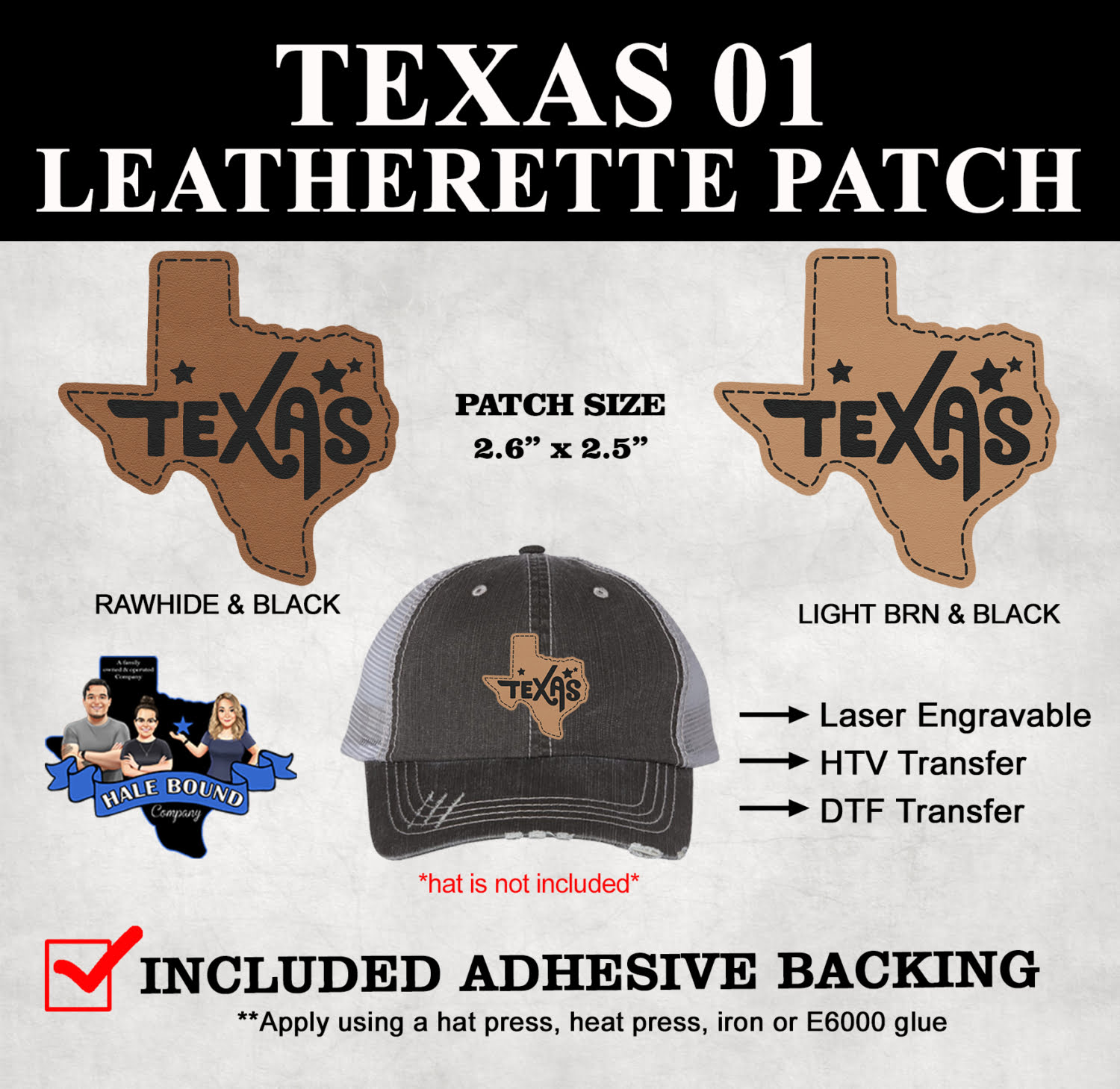Hale Bound Company - TEXAS 01 LEATHERETTE PATCH