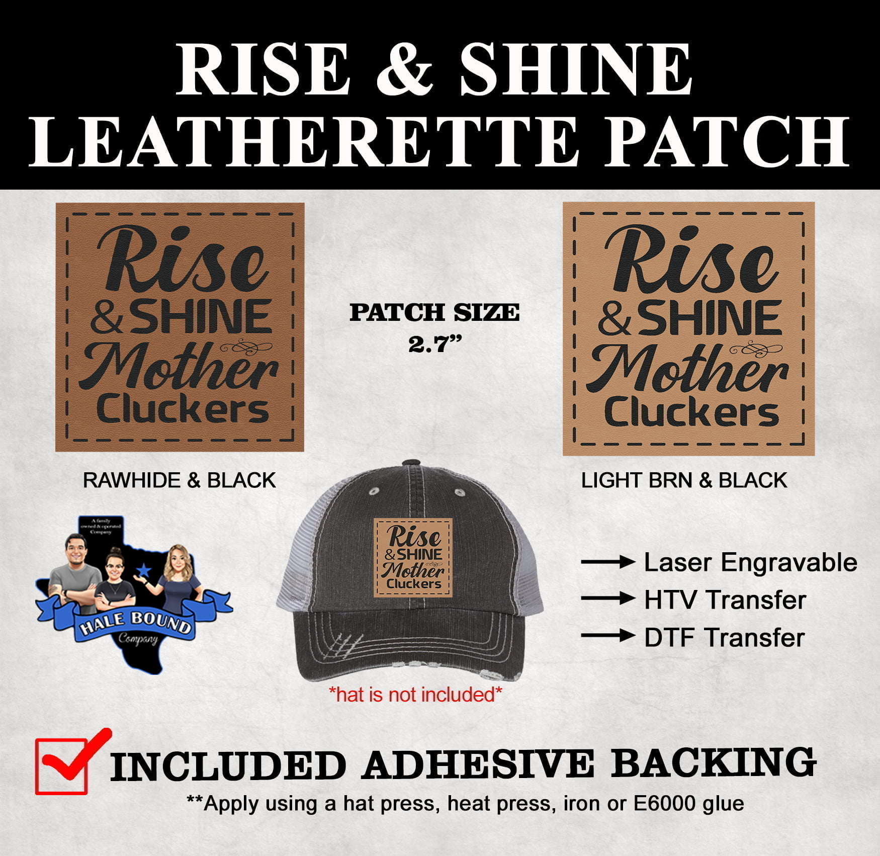 Hale Bound Company - RISE & SHINE LEATHERETTE PATCH
