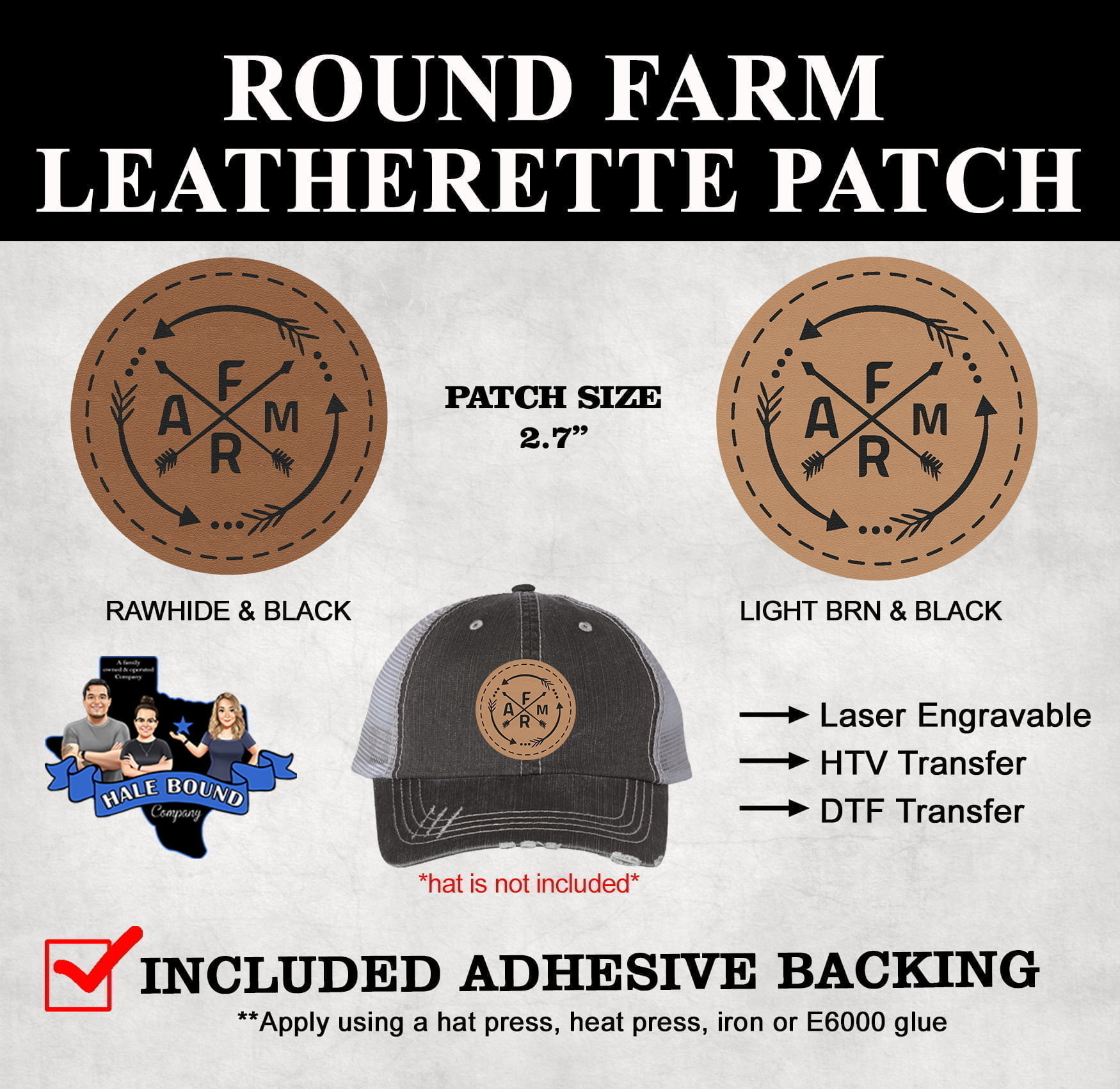 Hale Bound Company - ROUND FARM LEATHERETTE PATCH