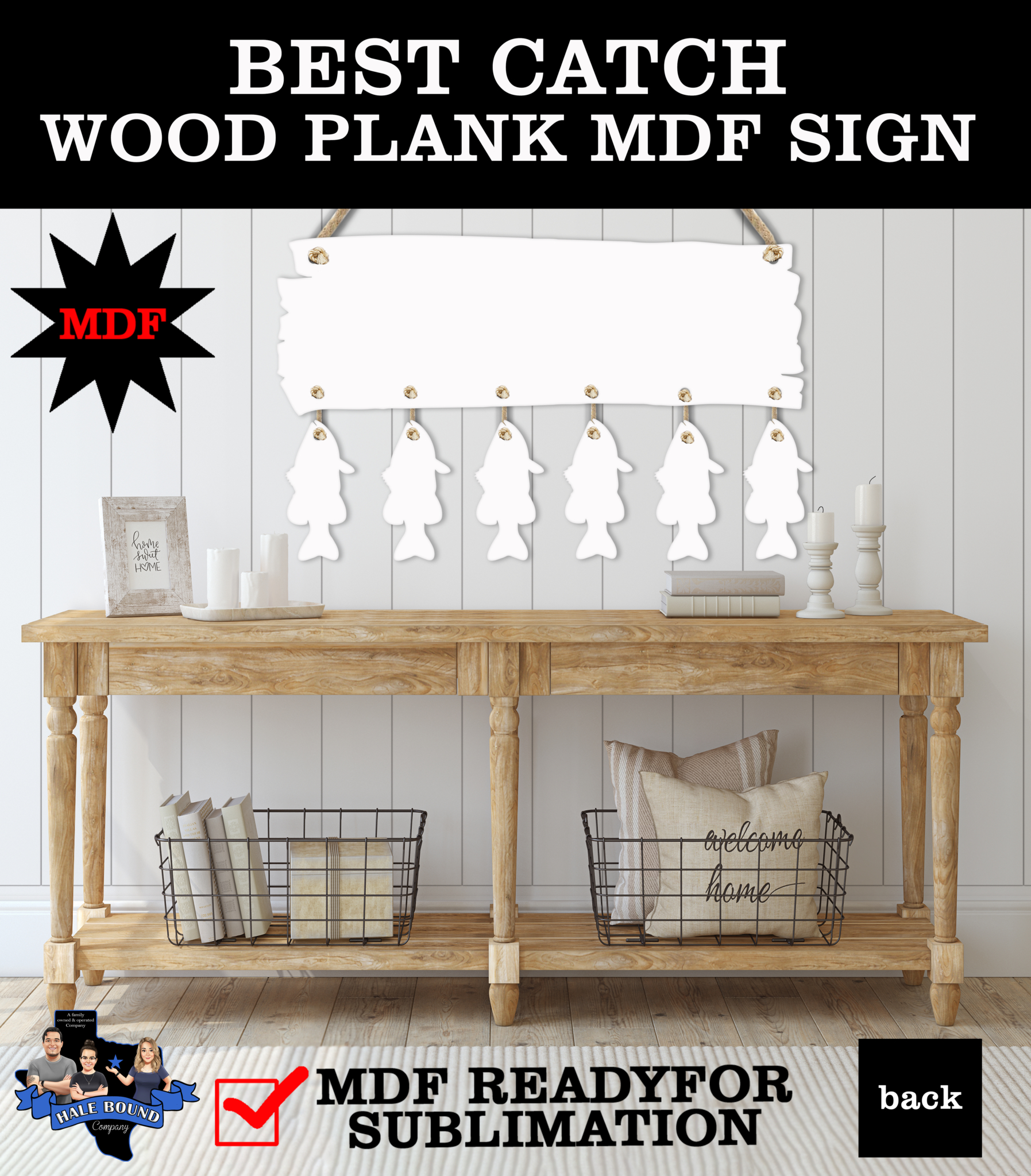BEST CATCH WOOD PLANK WALL HANGER