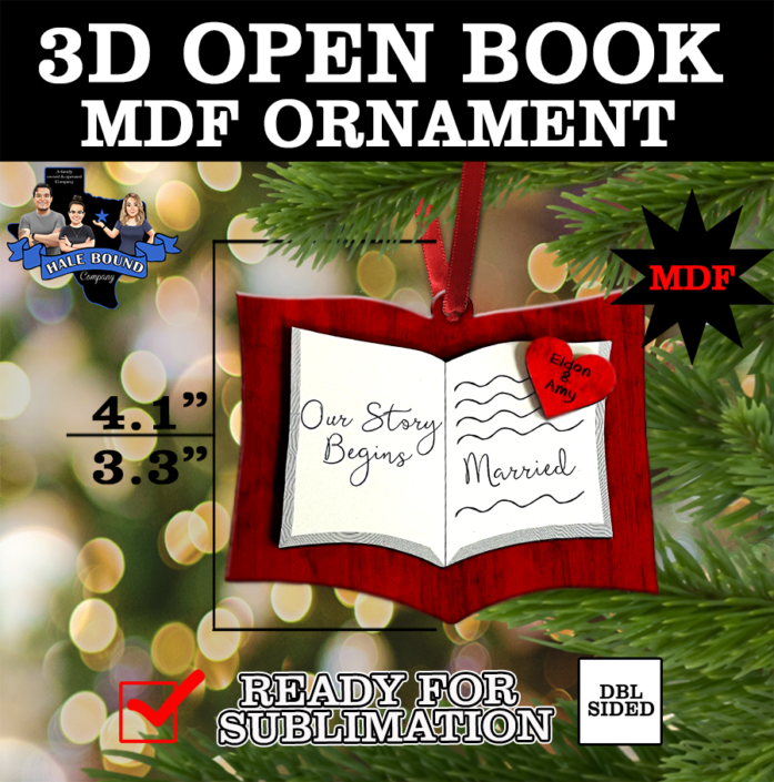3D OPEN BOOK MDF ORNAMENT