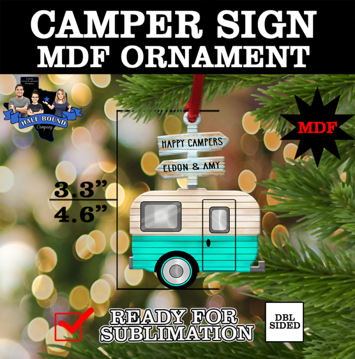 CAMPER SIGN MDF ORNAMENT