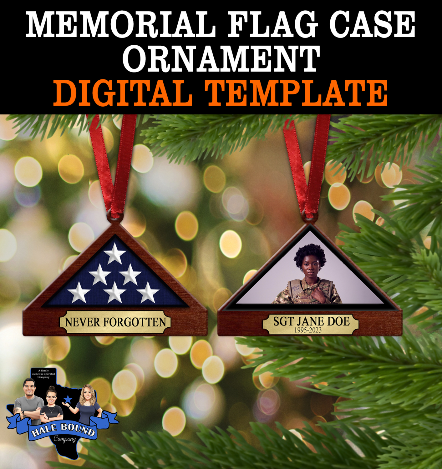 MEMORIAL FLAG CASE ORNAMENT DIGITAL FILE