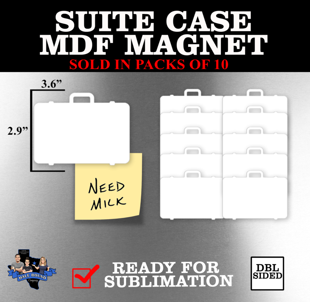 SUITE CASE MDF MAGNETS - SOLD IN PACKS OF 10