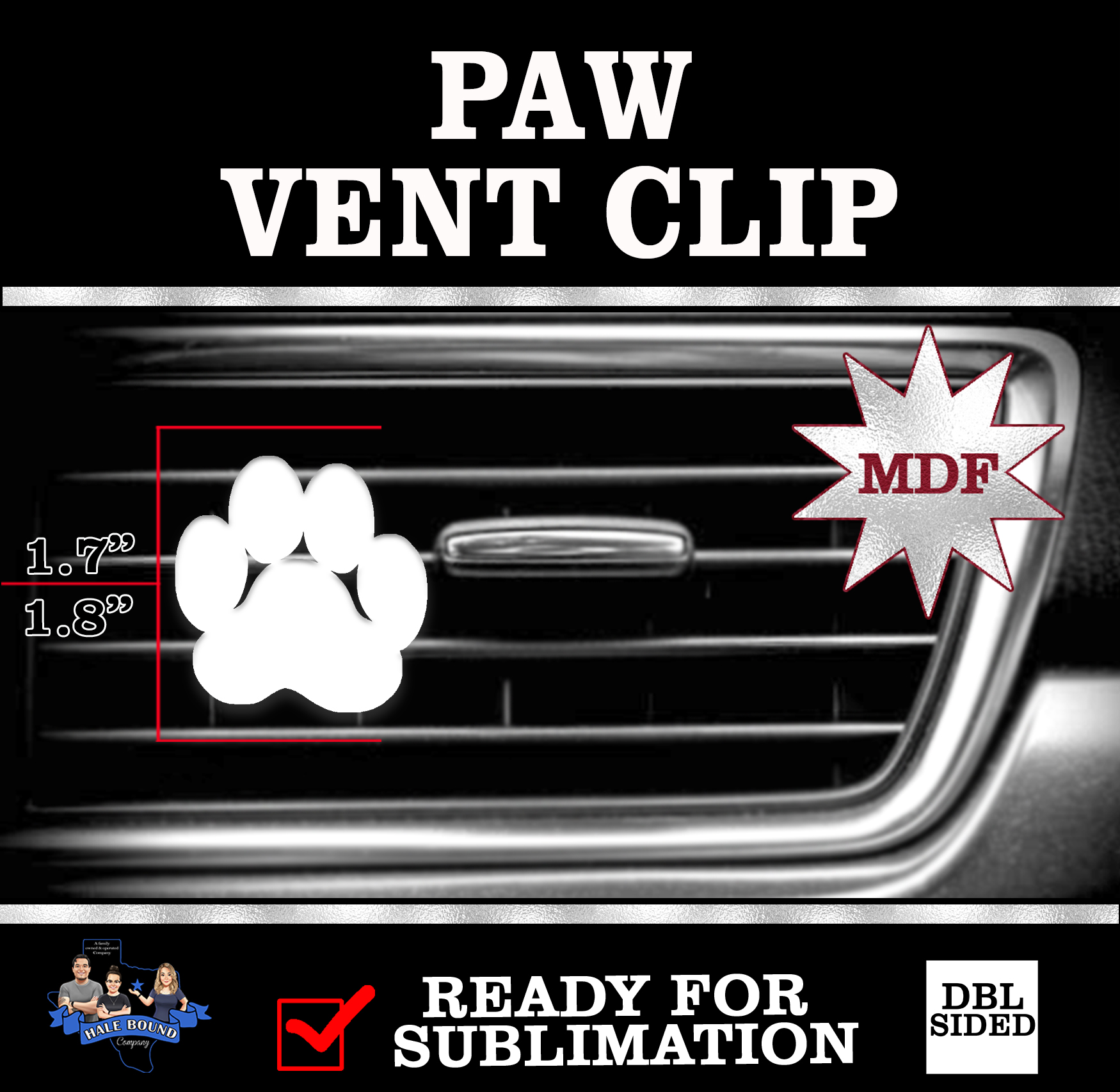 PAW MDF CAR VENT FRESHENERS