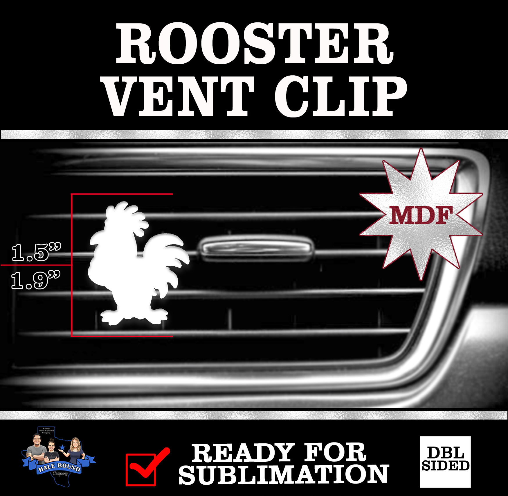 ROOSTER MDF CAR VENT FRESHENERS