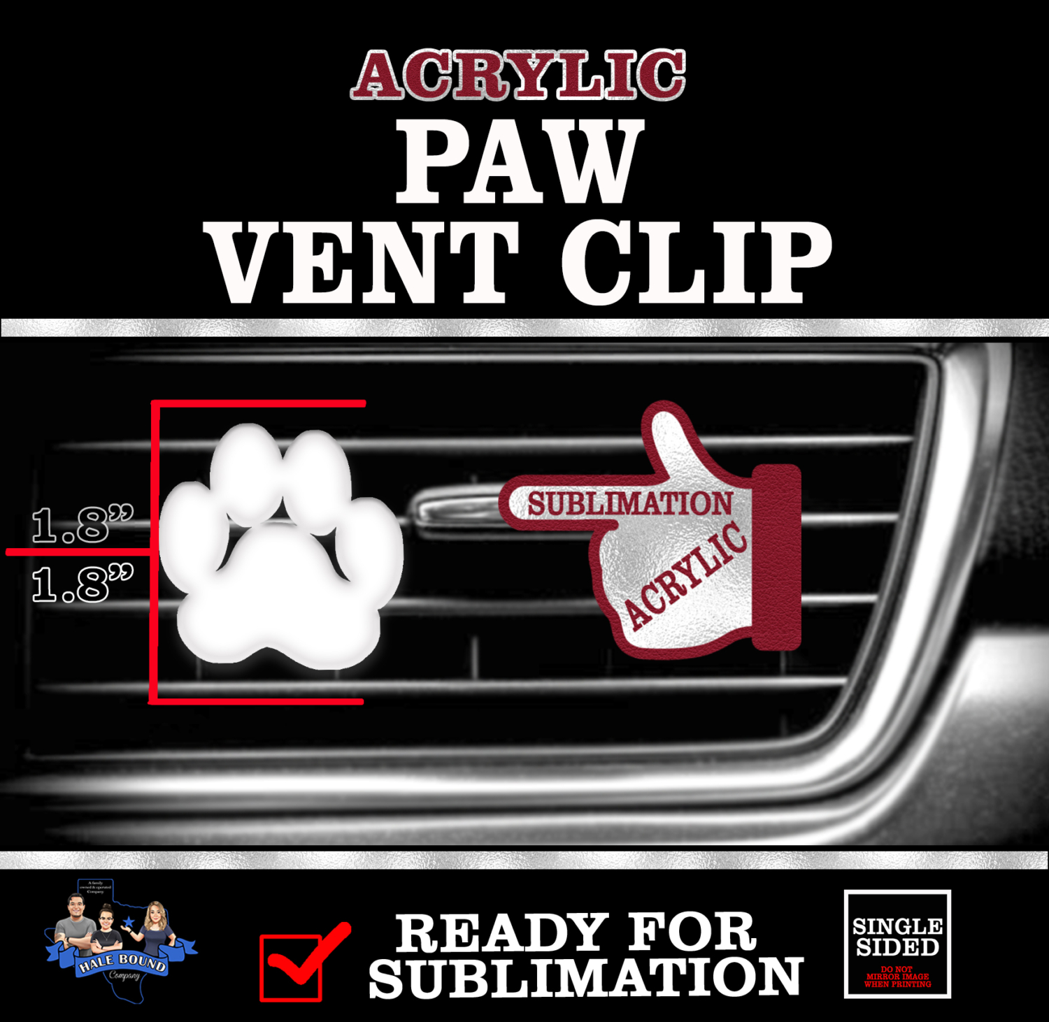 PAW ACRYLIC CAR VENT FRESHENERS