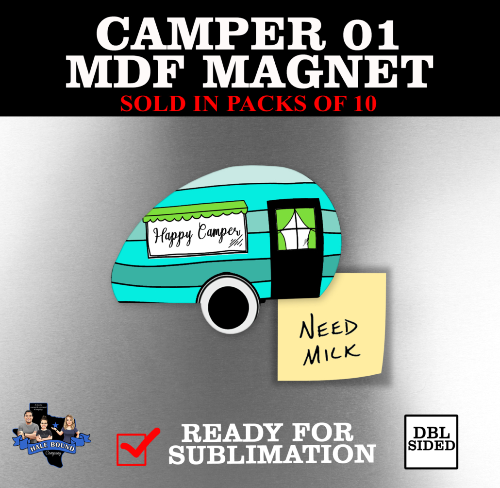 CAMPER 01 MDF MAGNETS - SOLD IN PACKS OF 10
