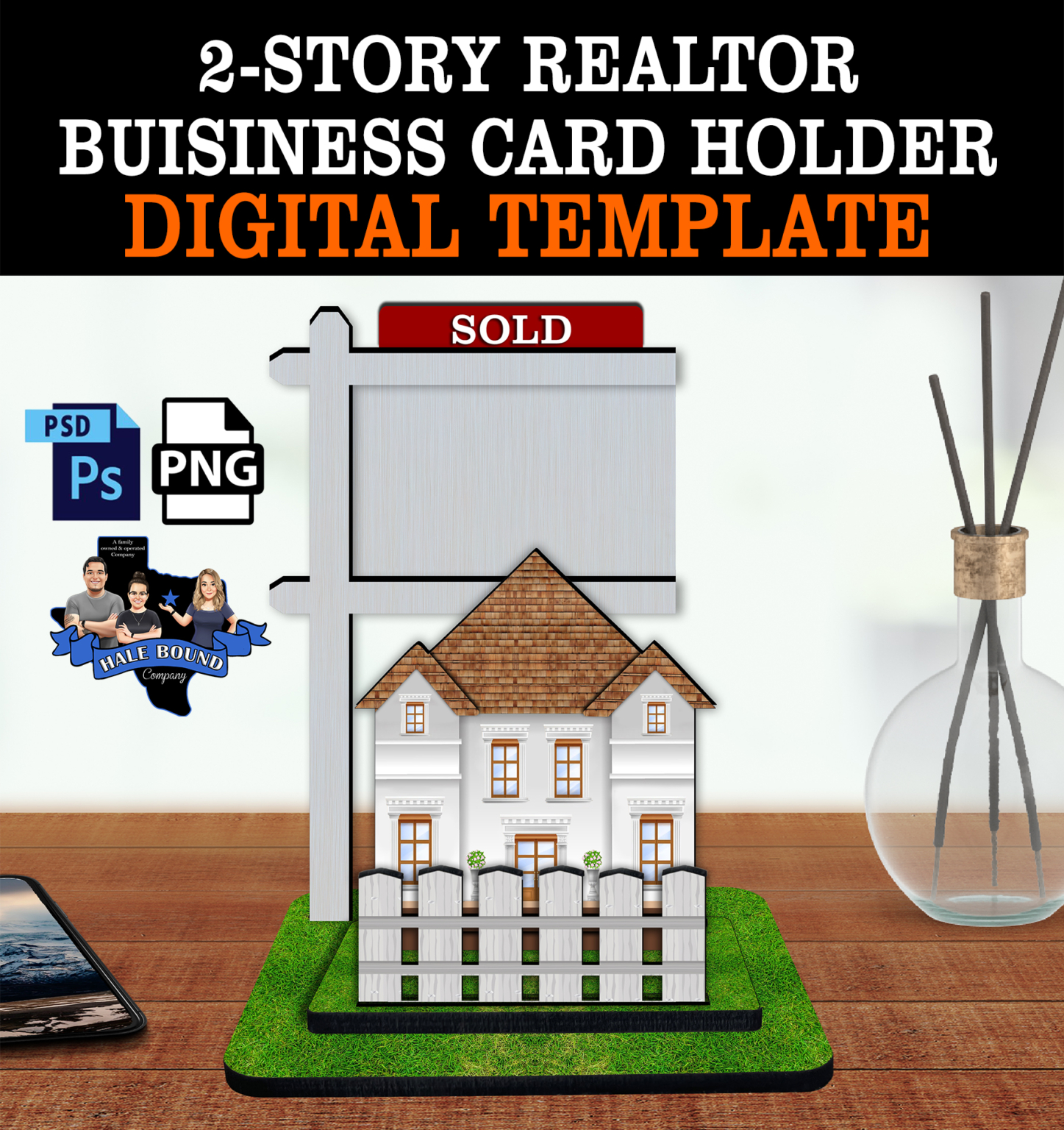 2-STORY REALTOR CARD HOLDER DIGITAL TEMPLATE